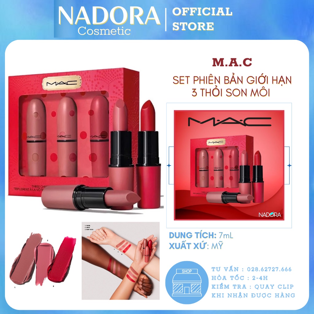 [Bán Set & Lẻ] Son MAC Three Cheers Lipstick Trio (Best-Sellers ...