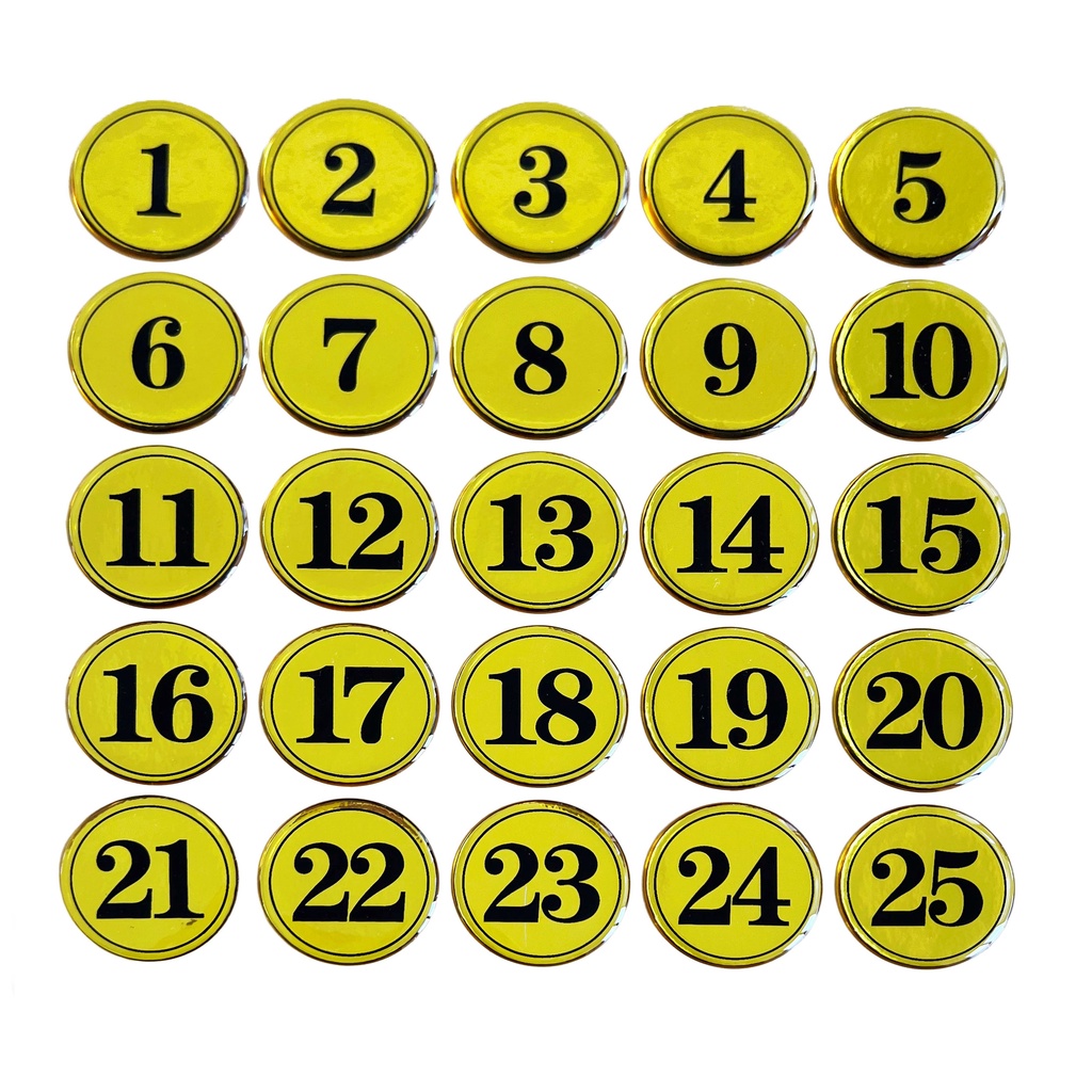Pvc stickers 40mm (1-25) number sticker / table number sticker ...