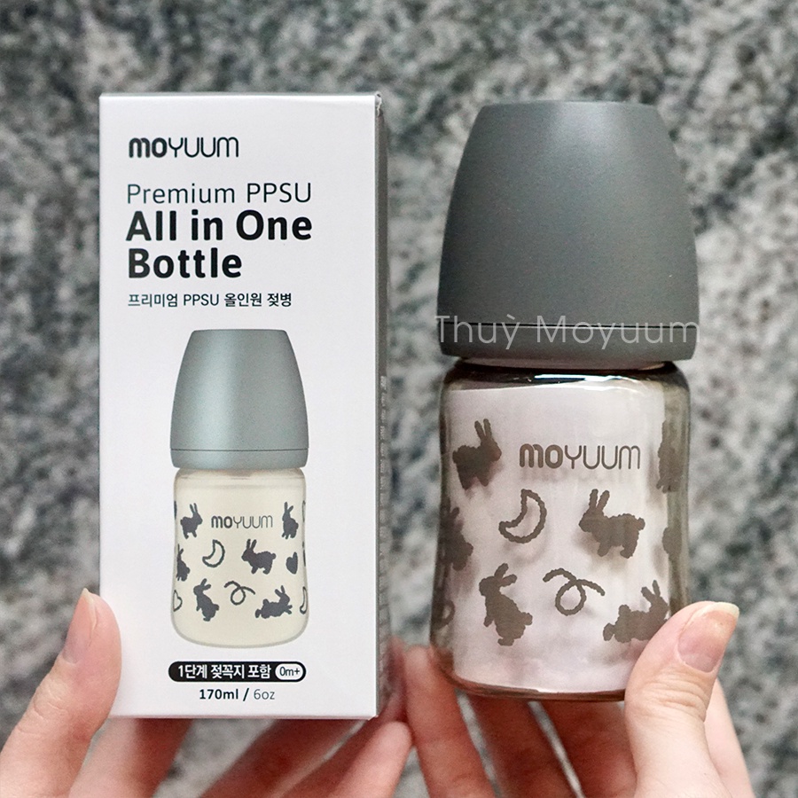 Bình sữa Moyuum 170ml/270ml Thỏ Hồng,Thỏ Xám mẫu mới 2023 chính hãng Hàn Quốc | Shopee Việt Nam