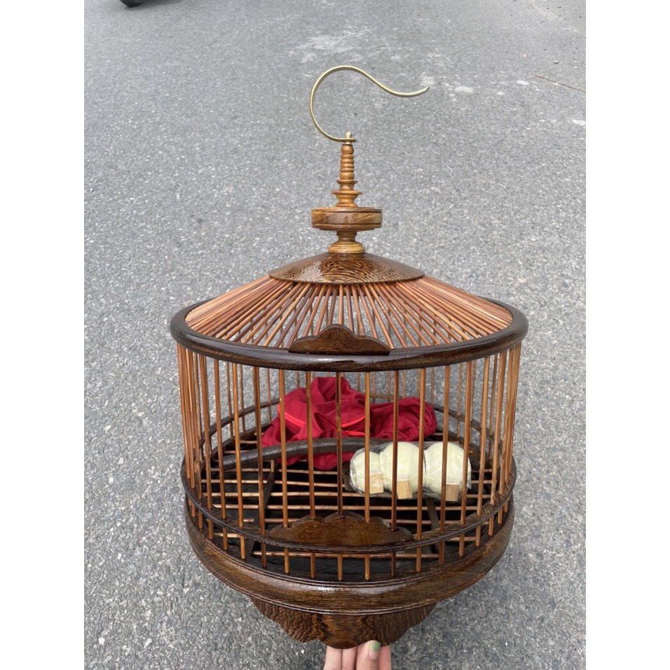 Lồng chim cu gáy lồng nuôi chim cu chất liệu gỗ mun đuôi công nan tre ...