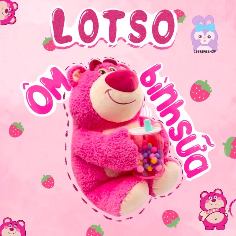 Gấu bông Lotso ôm bình sữa chính hãng Miniso | Shopee Việt Nam