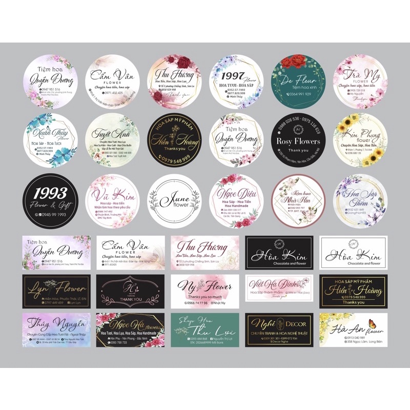 Tem dán hoa tươi, hoa sáp, lẵng hoa, tem dán quà tặng | Shopee Việt Nam