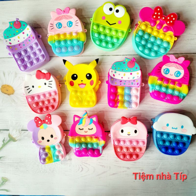 [Sỉ] 10 Túi Pop It, Combo 10 Túi Popit Đeo Chéo Cho Bé (Mix mẫu ...