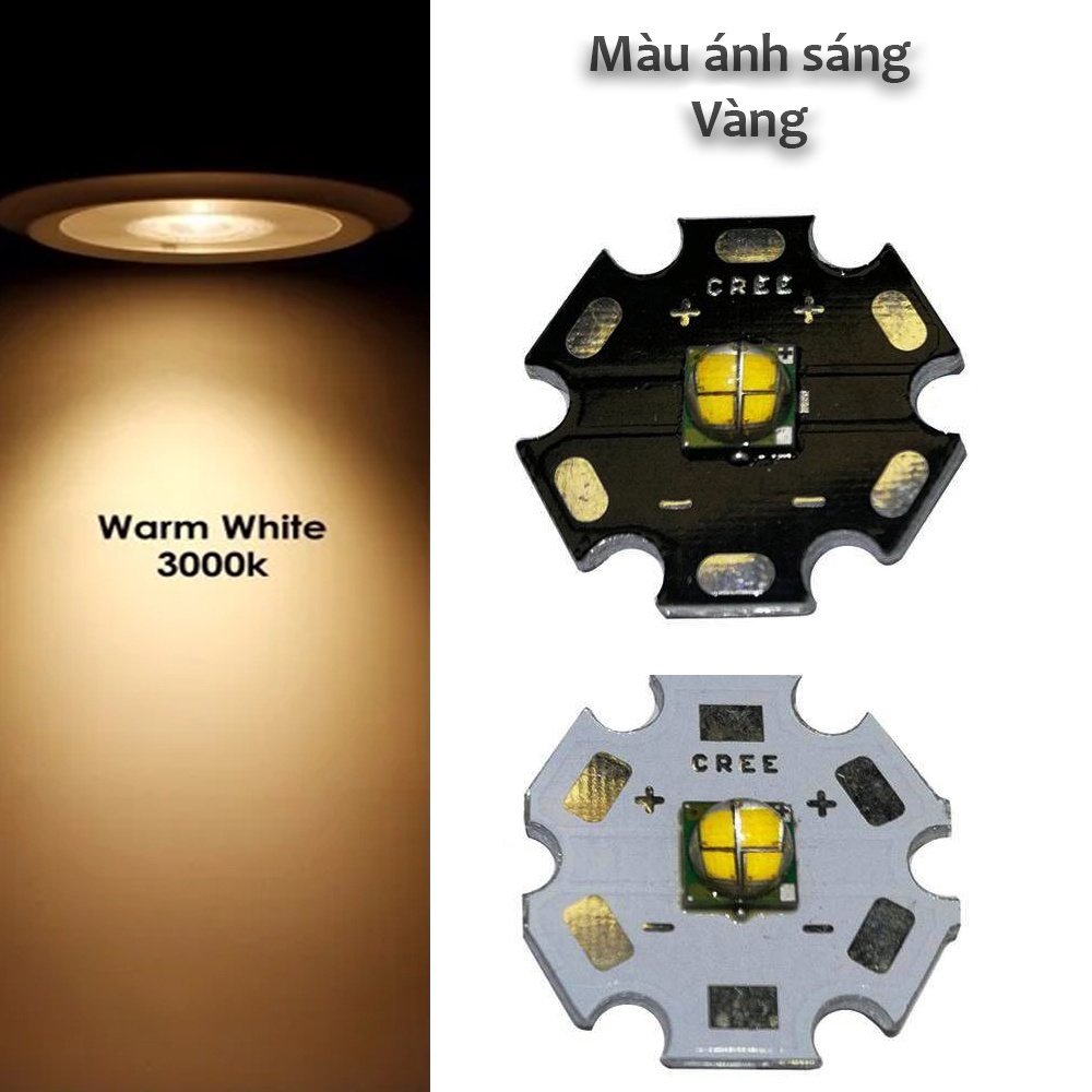 Bóng led, Chip led Cree 3W/5W Điện áp 3V - 5V, đã hàn sẵn đế tản nhiệt ...