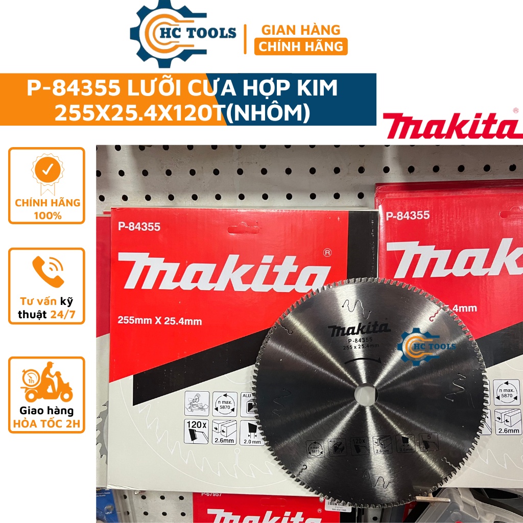 Lưỡi cắt nhôm hợp kim 255x25.4mmx120T Makita P-84355 chính hãng | HÙNG ...