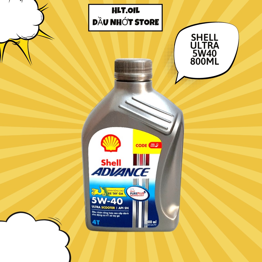 Nhớt Shell Advance Ultra Scooter 5W40 800ml, Nhớt Tay Ga Tổng Hợp 100% ...