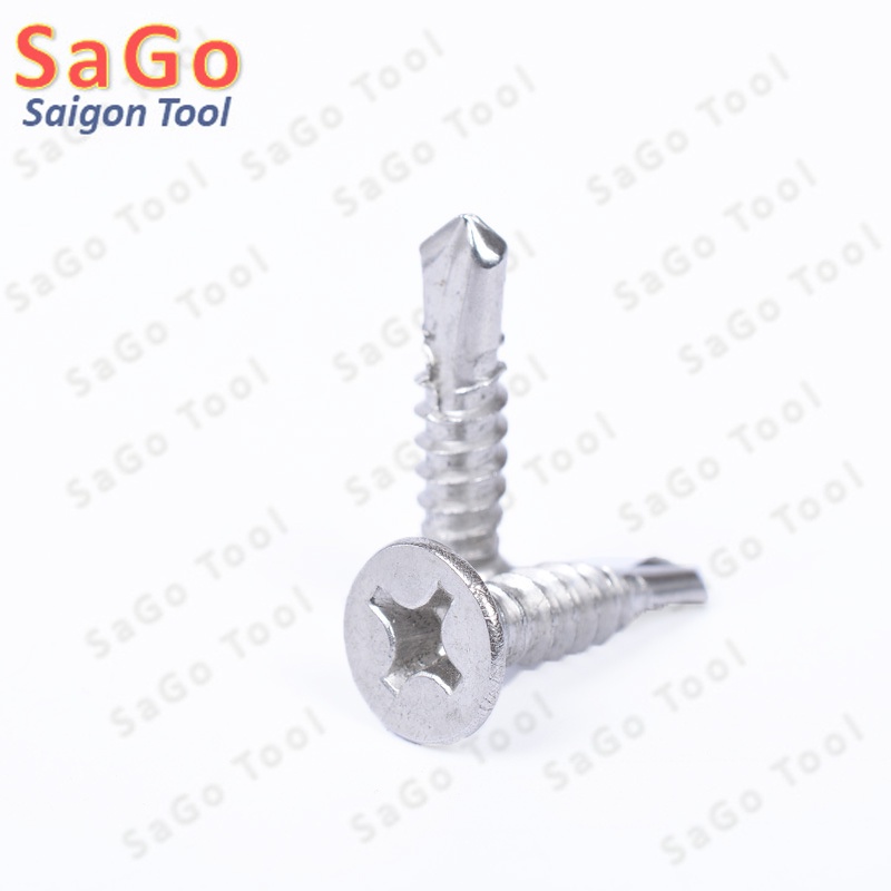 Vít inox 304 tự khoan đuôi cá đầu bằng size 4 ly | Shopee Việt Nam