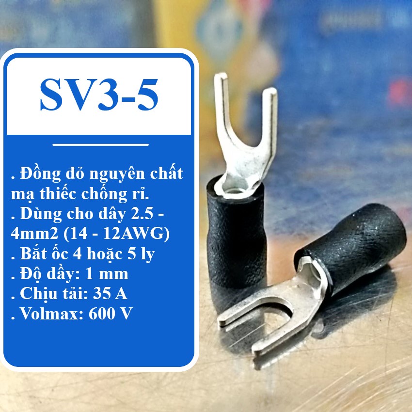 Đầu cos chữ Y bằng đồng bọc nhựa KST bấm nối dây điện mầu xanh, đỏ, đen | Shopee Việt Nam