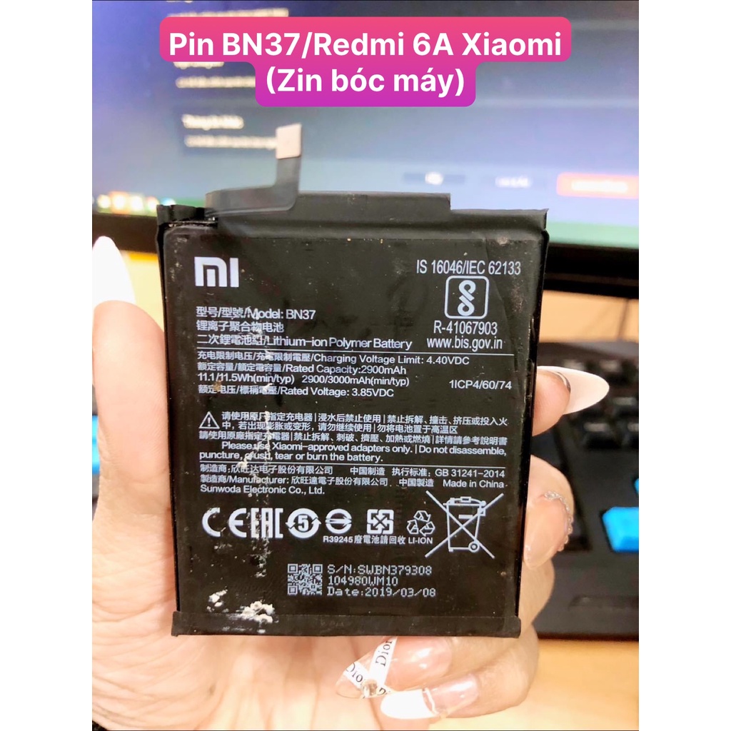 Pin BN37/Redmi 6A/Redmi 6 Xiaomi (Zin bóc máy) | Shopee Việt Nam