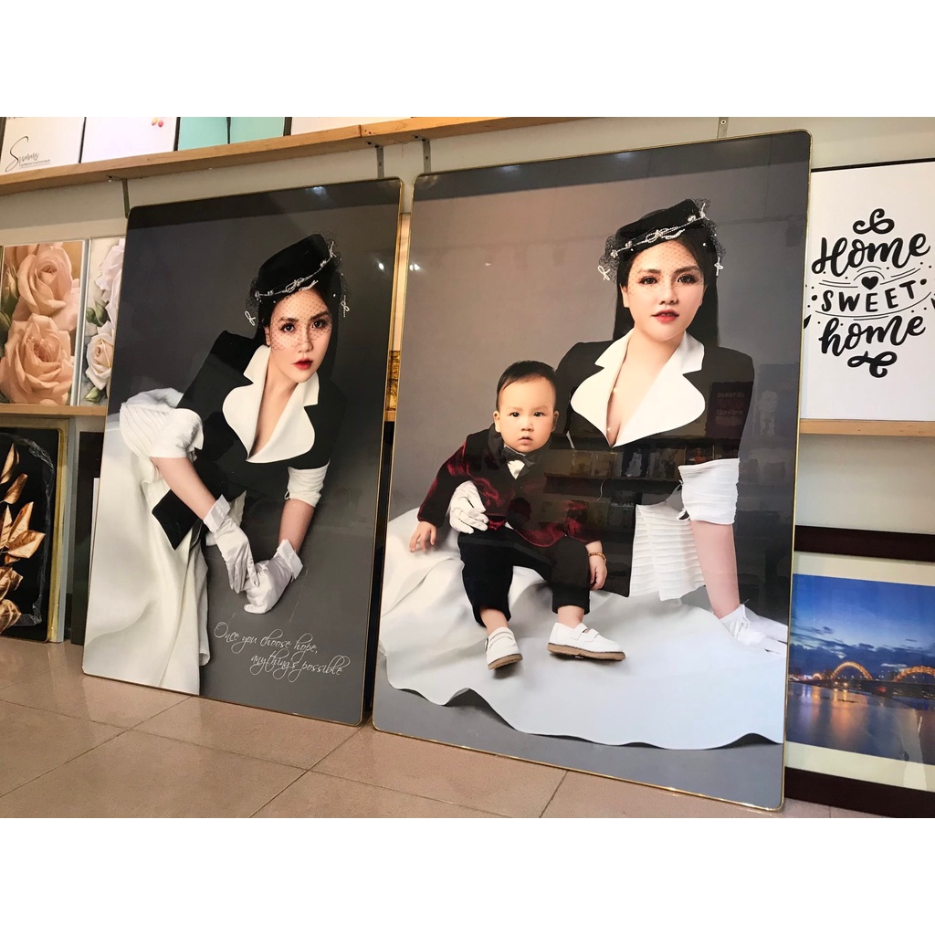 Khung ảnh gỗ 40x60, 50x75, 60x90 trang trí nhà cửa, bàn làm việc, in ...