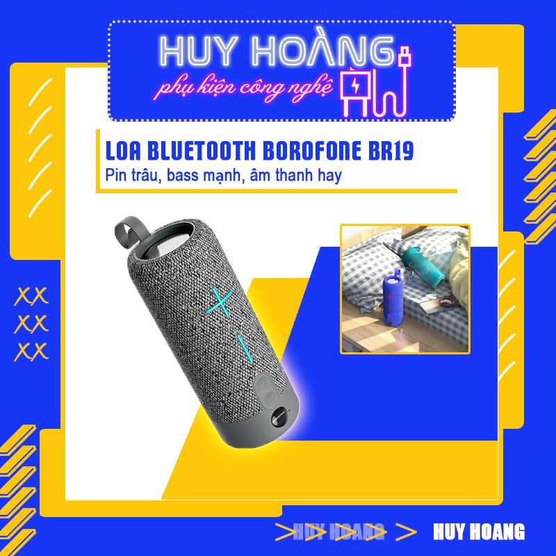 LOA BLUETOOTH BOROFONR BR19 Màu Xám - ÂM THANH CỰC HAY -công nghệ Bluetooth 5.1, đầy đủ cổng kết ...