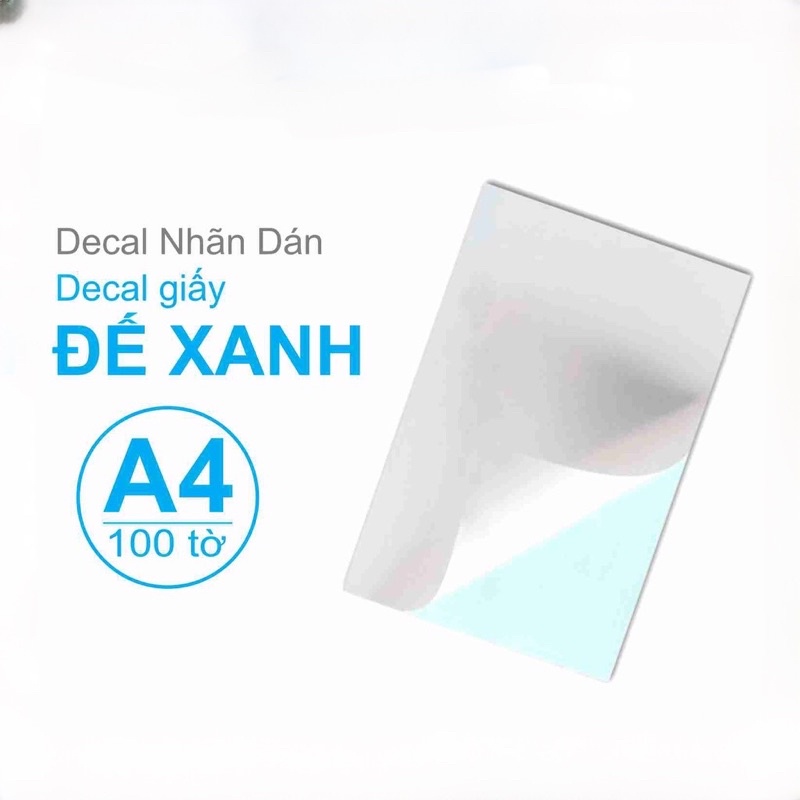 Giấy Decal A4 A5 A6 đế xanh,decal A4 A5 A6 đế xanh mặt trắng bám dính ...