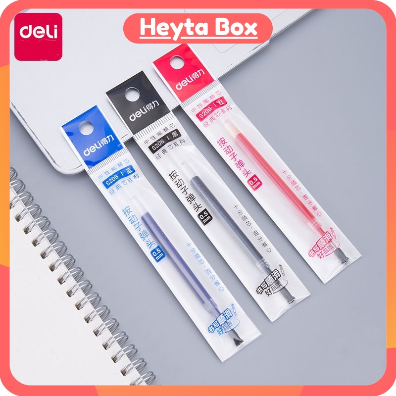 Ruột Bút Mực Bi Gel Màu Ngòi 0.5mm Cao Cấp S206 DELI RB1 | Shopee Việt Nam