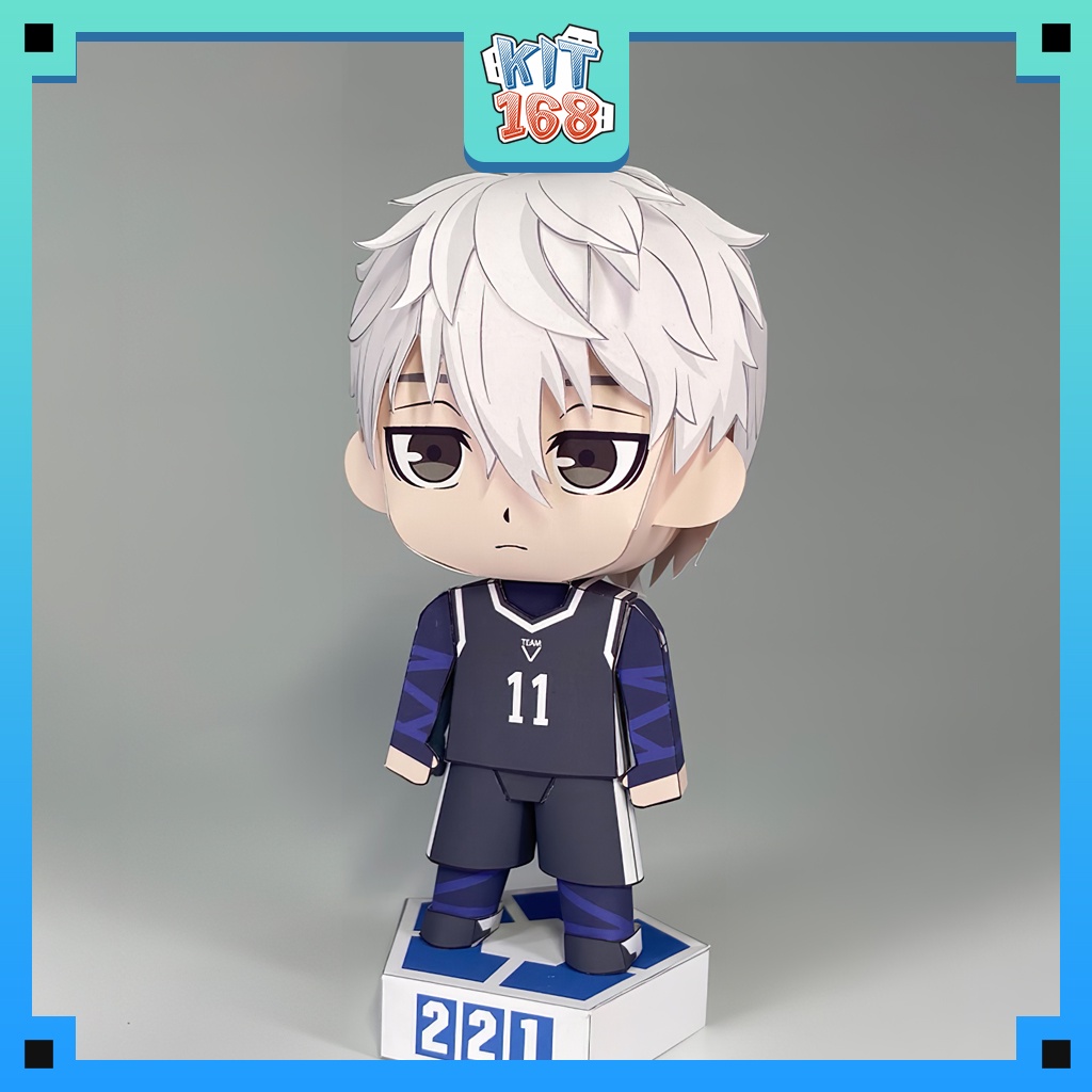 Mô hình giấy Anime Game Chibi Seishiro Nagi - Blue Lock + kit hộp trang ...