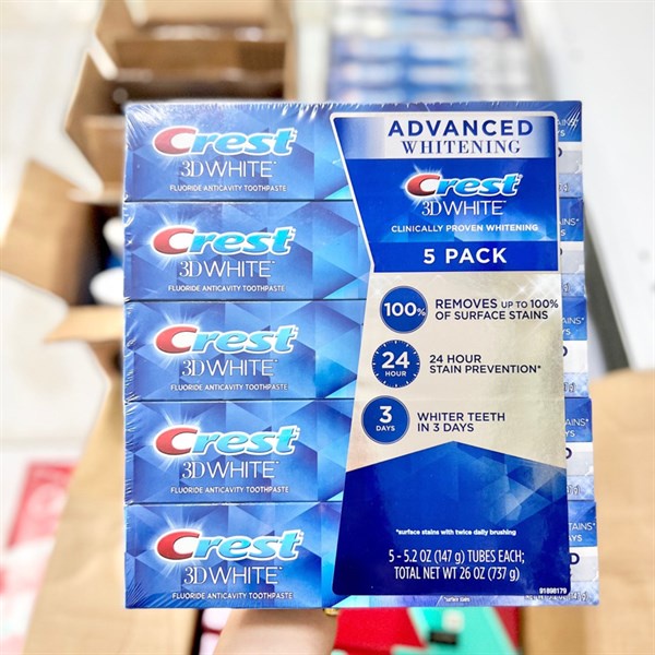 Kem Đánh Răng Crest 3d White Advanced Triple Whitening 147g | Shopee ...