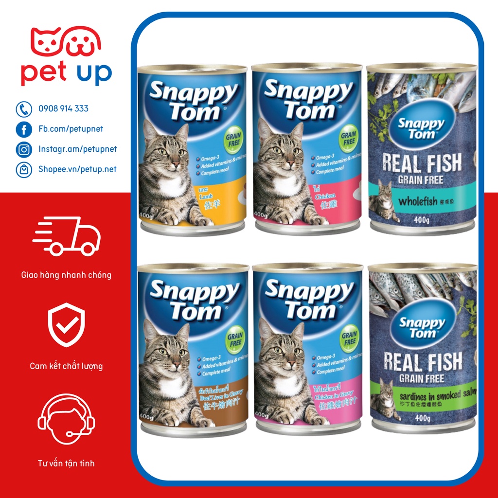 Pate cho mèo Snappy Tom | Lon 400g | Shopee Việt Nam