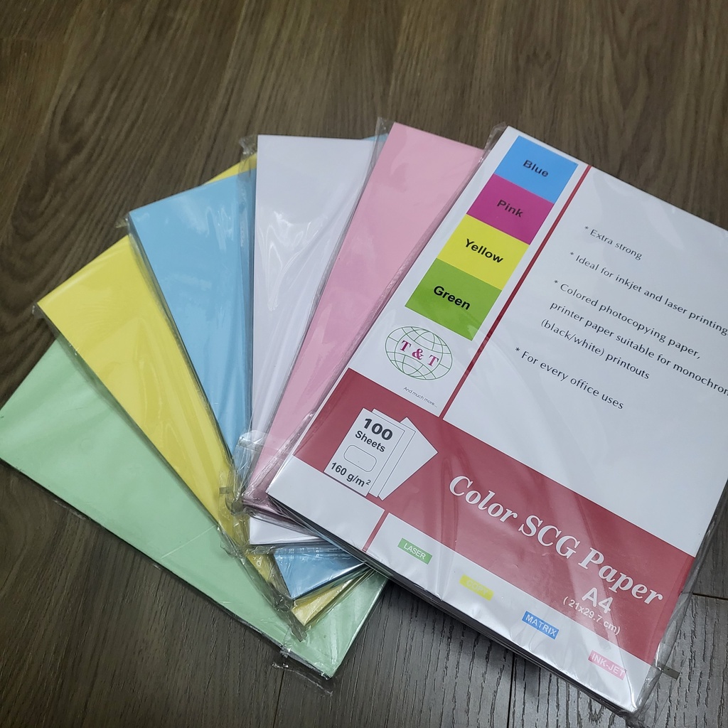 Bìa màu SCG Paper A4 Nhiều màu (100 tờ/ tệp) | Shopee Việt Nam