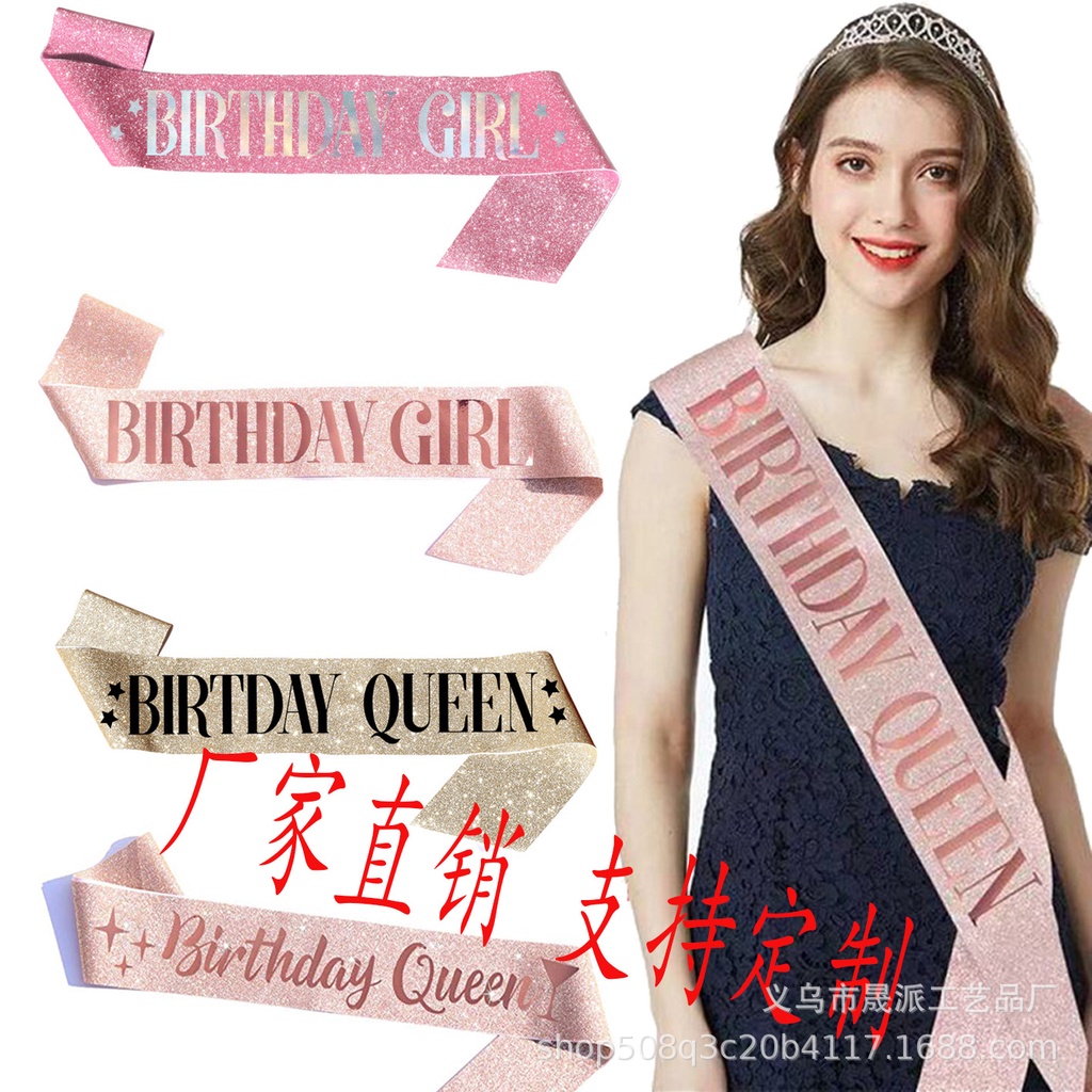 Băng đeo chéo chữ happy birthday trang trí sinh nhật sash party, sash ...