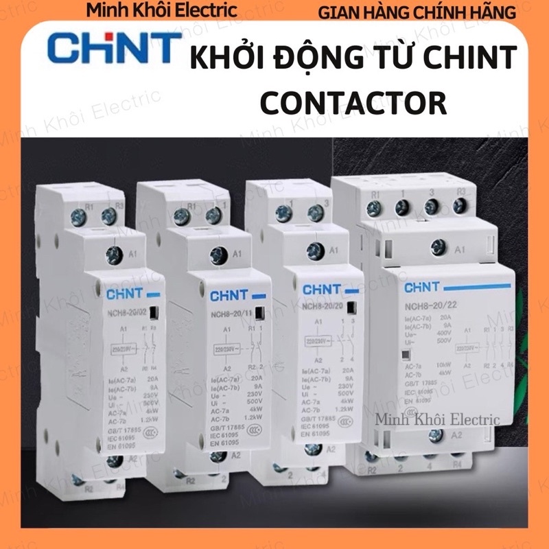 Khởi Động Từ 1 Pha Chint NCH8 220V công tắc tơ contactor | Shopee Việt Nam
