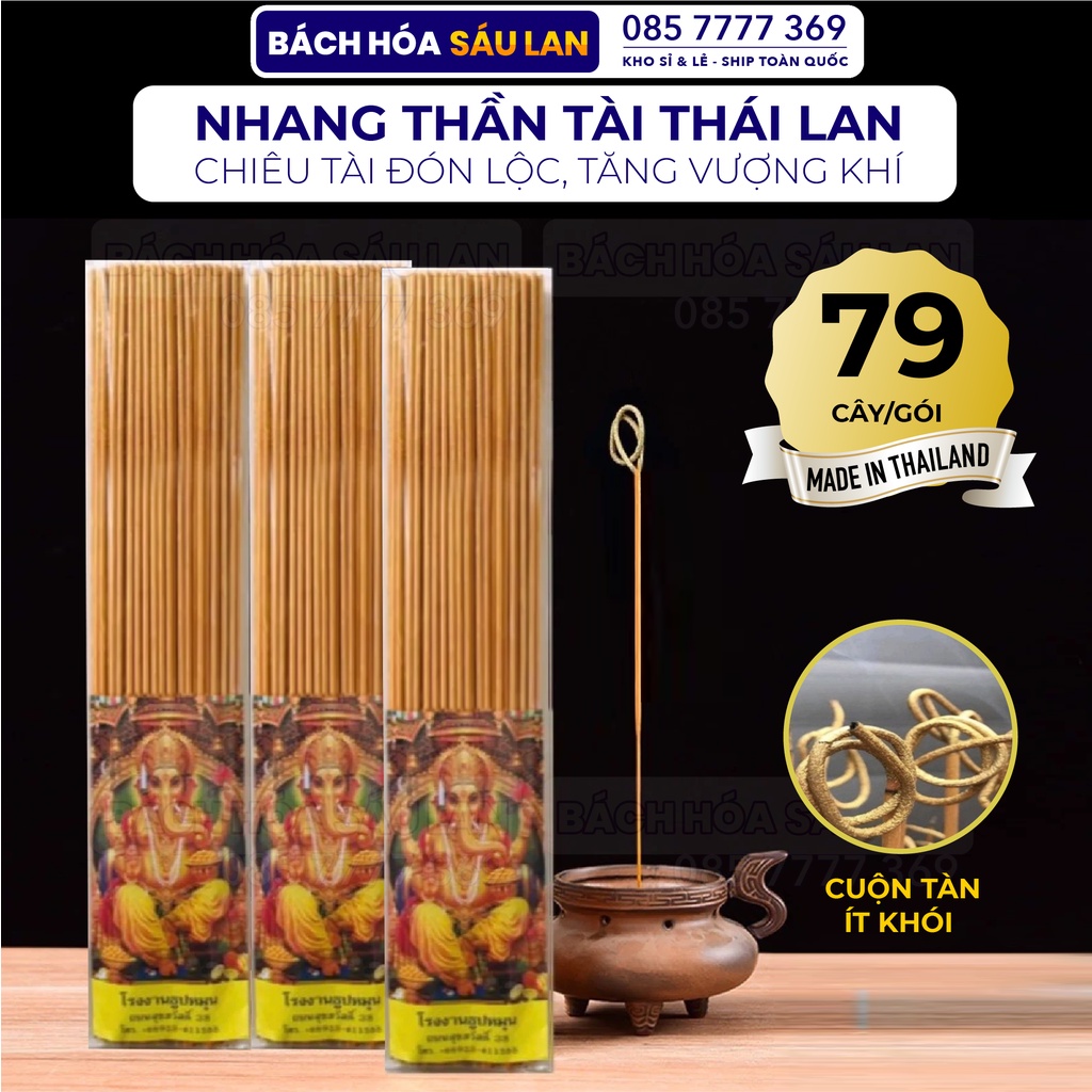 [Mới] Nhang Thần Tài Tăng Vượng Khí, Chiêu Tài Đón Lộc Thái Lan 79 cây ...
