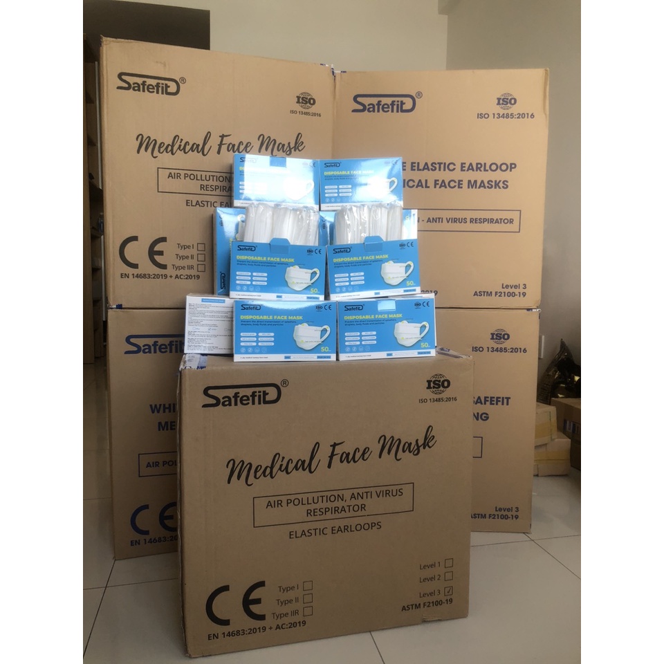 Khẩu trang Safefit Quai To - Sỉ Thùng (50 Hộp x 50 cái) | Shopee Việt Nam