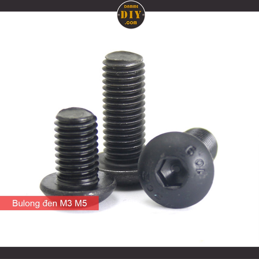 Bộ 10 bulong M3 M5 đầu dù chỏm cầu đen | Shopee Việt Nam