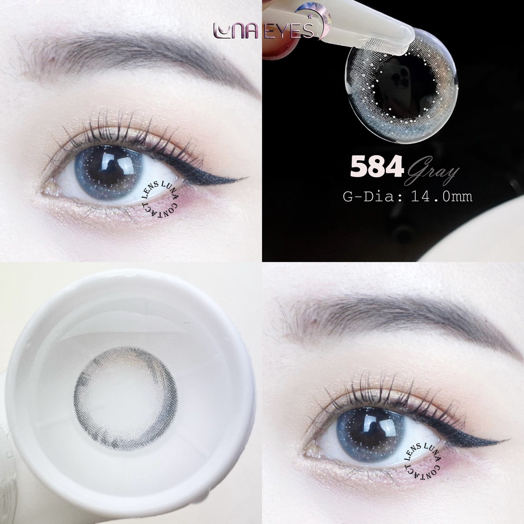 [1 year] Kính áp tròng LUNA EYES 584 GRAY - Lens size nhỏ | Shopee Việt Nam