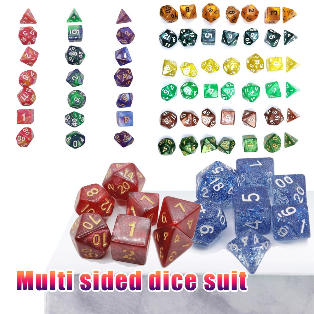 Bộ 7 RPG Dice D20 D12 D10 D8 D6 D4 D10% Dungeons and Dragons D & D ...