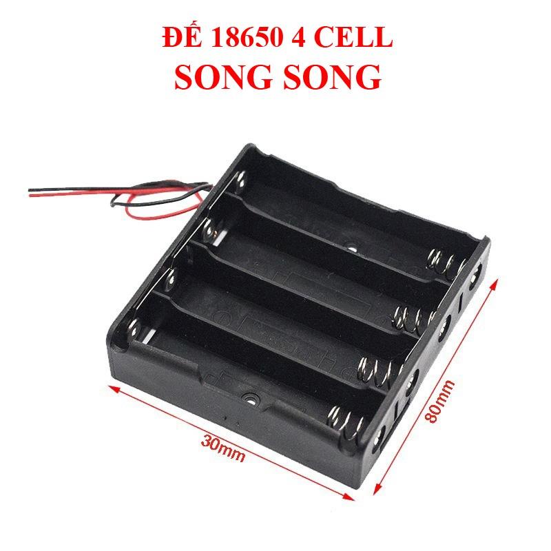 Đế gắn pin 18650 SONG SONG - khay đựng pin có dây - đế lò xo gắn pin 1 ...