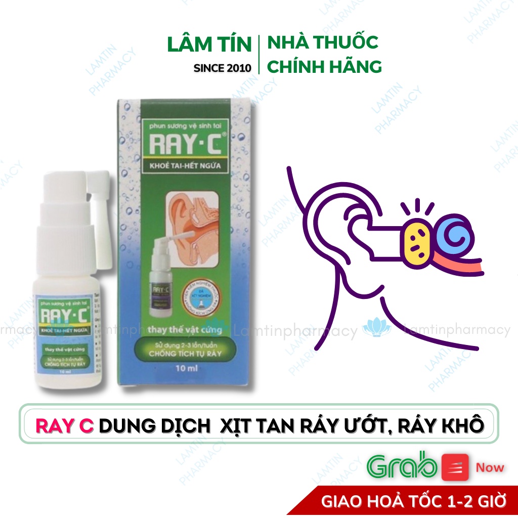 (Chính Hãng) Ray C Xịt Tan Ráy Dung dịch vệ sinh tai xịt làm sạch ráy ...