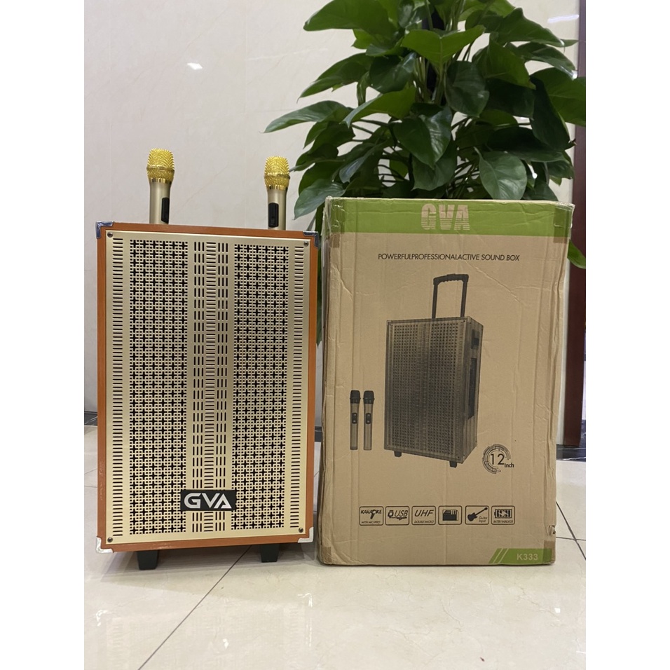 Loa kéo GVA K333, K-333 Bass 30,12 inch, 2 míc, vỏ gỗ đẹp hiện đại, âm ...
