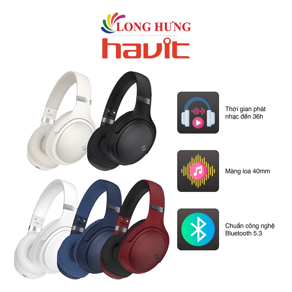 Tai nghe chụp tai Bluetooth Havit H630BT - Hàng chính hãng | Shopee Việt Nam