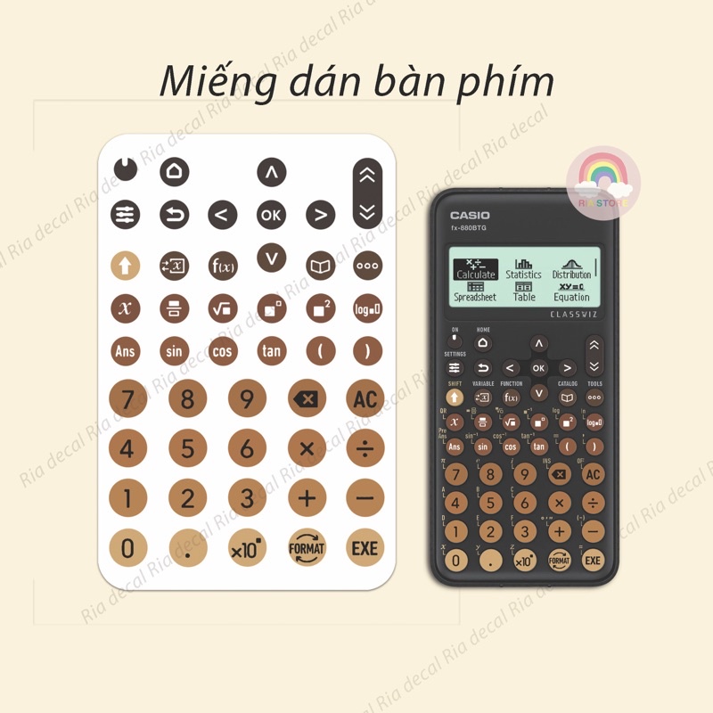 Sticker dán bàn phím máy tính casio 880 | Shopee Việt Nam
