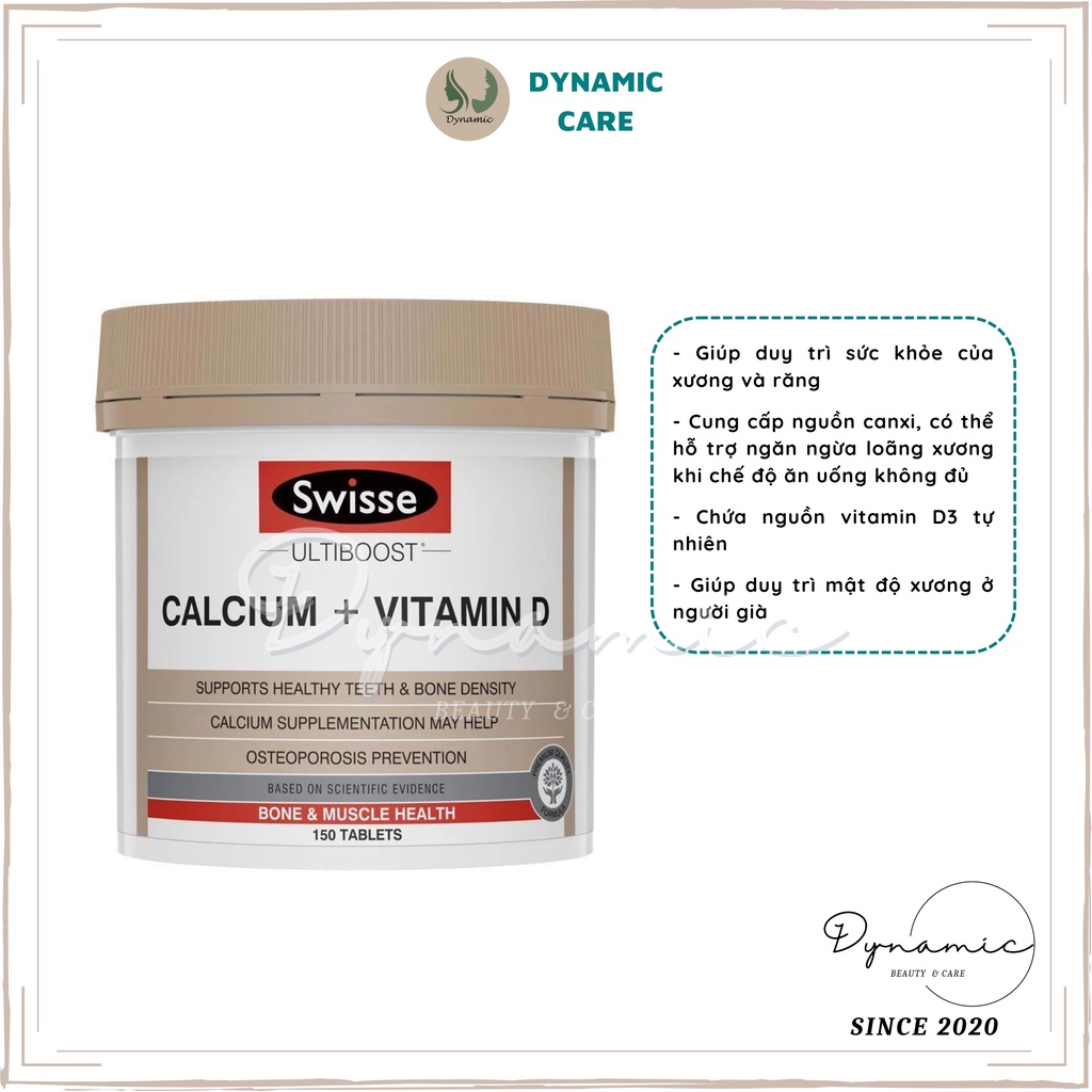 Viên uống swisse bổ sung canxi, phòng chống loãng xương Swisse ultiboost calcium + vitamin D 150 ...