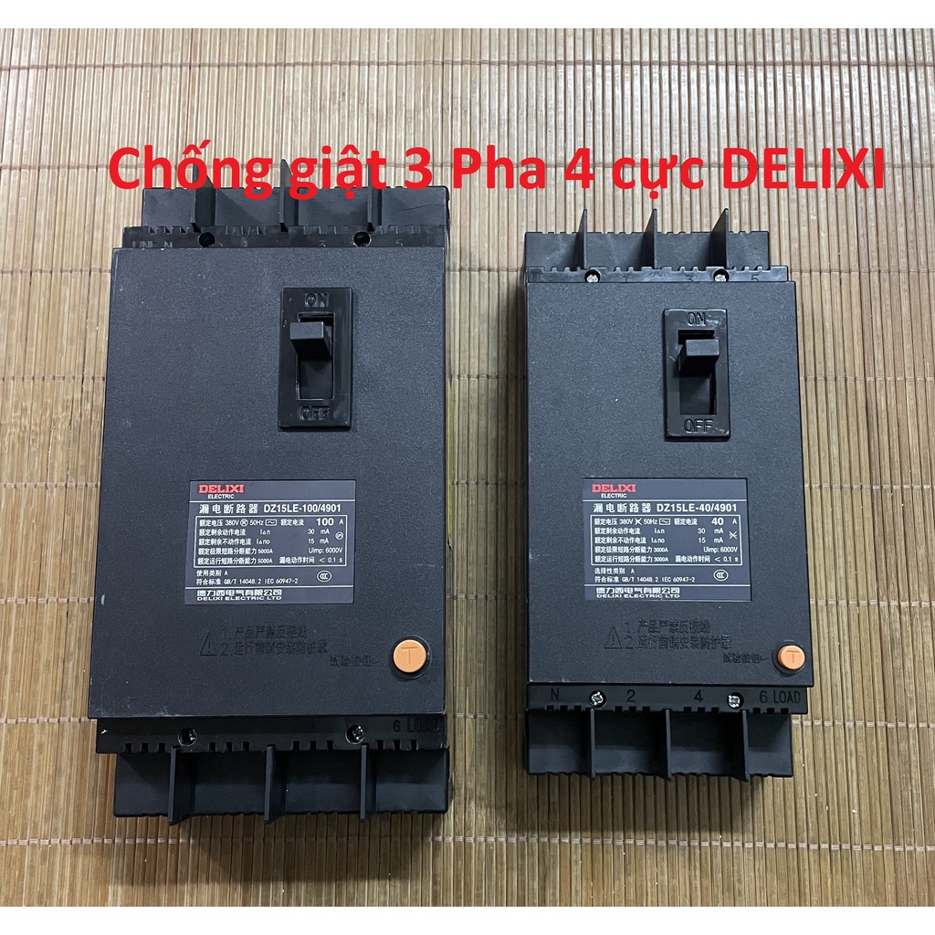 ELCB, Aptomat chống giật 3 pha 4 cực dạng khối chất lượng cao chính hãng DElIXI lắp tổng xưởng ...