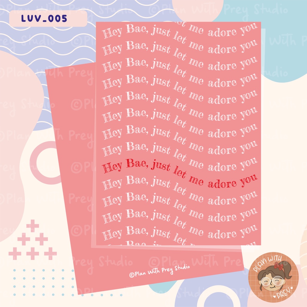 Thiệp Tình Yêu Hey bae, just let me adore you | Love Card | Plan With ...