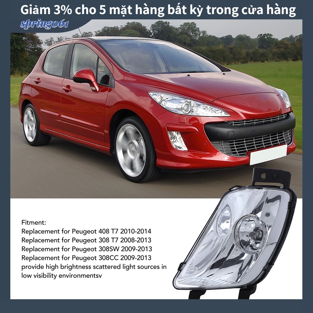 [Hàng Sẵn] Cụm đèn sương mù cản trước xe Thay thế siêu sáng cho Peugeot ...