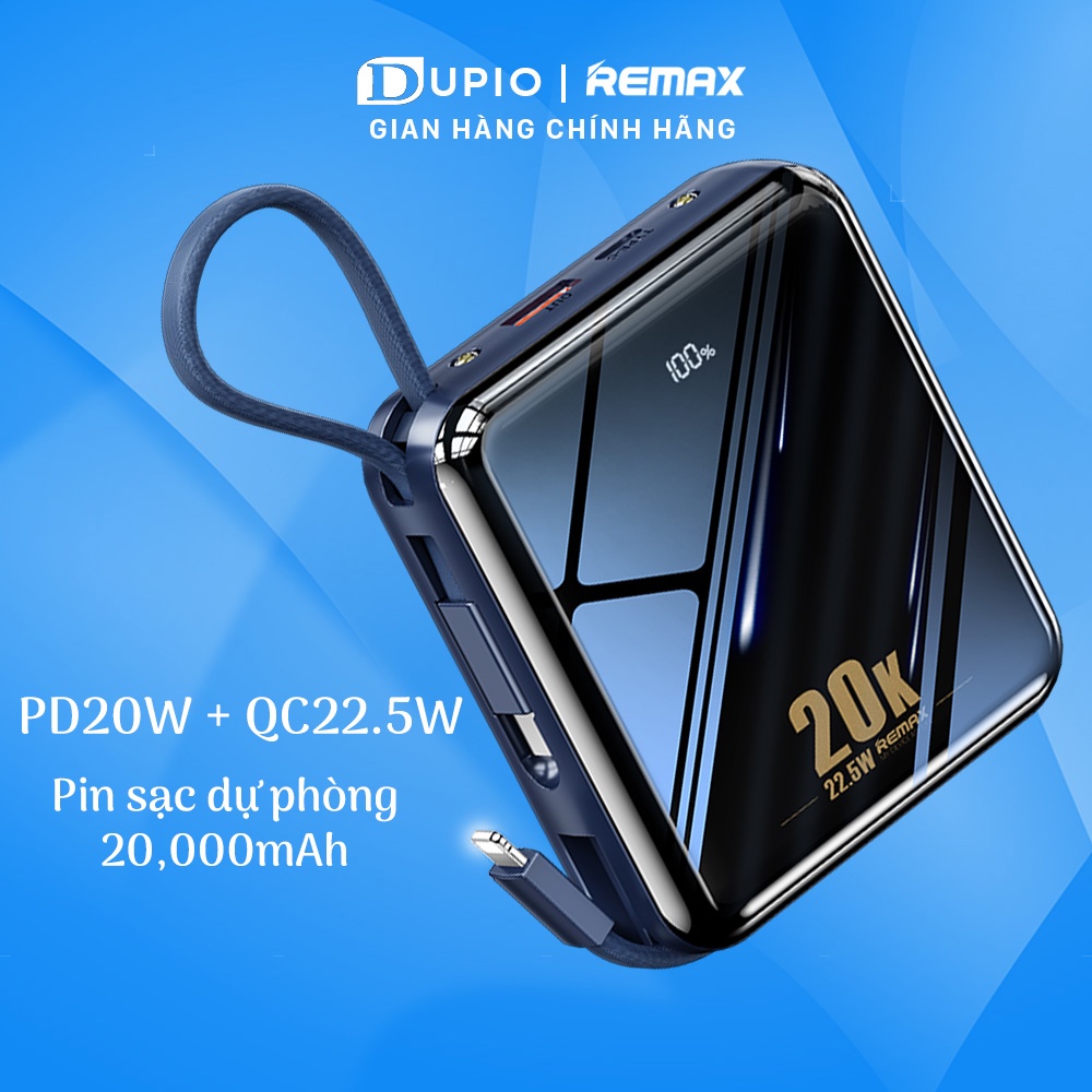 Pin dự phòng sạc nhanh DUPIO Remax PDP01 20000mah type c cute nhỏ gọn ...