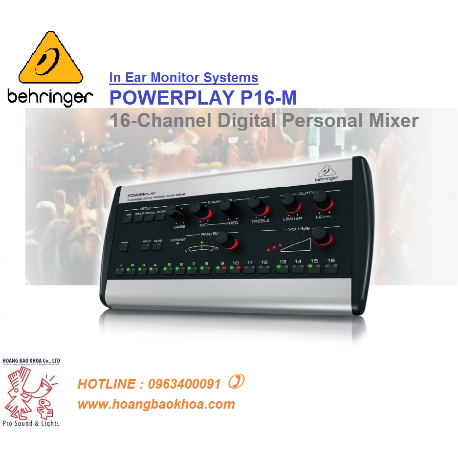 P16-M In-Ear Monitoring 16 Channels Behringer - Bàn Trộn In-Ear ...