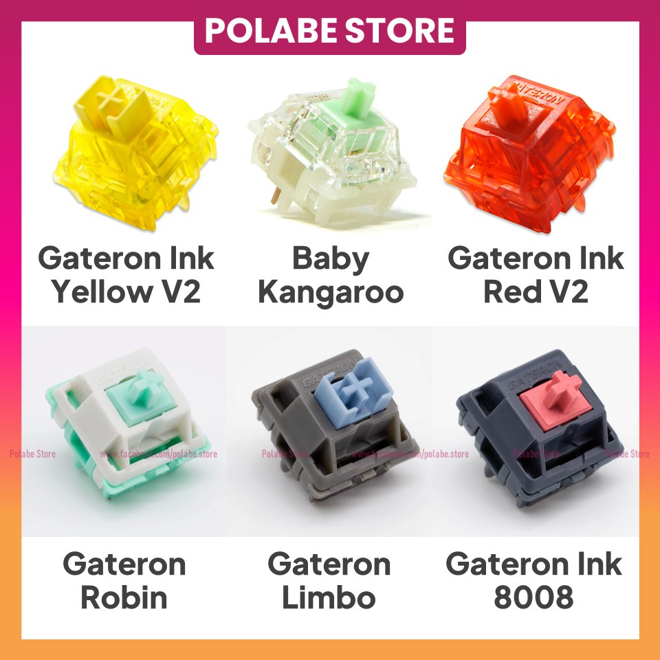 Gateron Robin Limbo Ink 8008 Linear Gateron Ink Yellow v2 Ink Red v2 ...