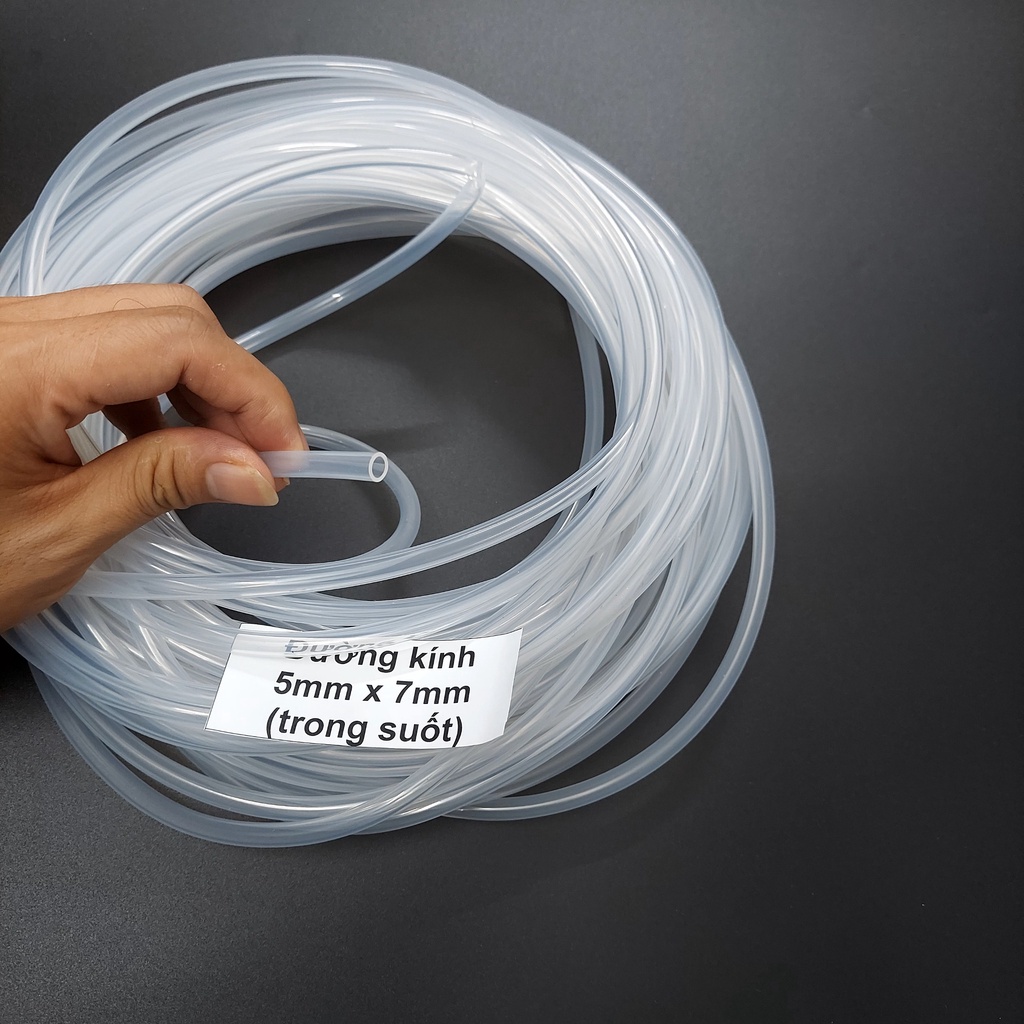 Ống silicon (silicone) TRONG SUỐT cấp thực phẩm đường kính trong 1mm, 2mm, 3mm, 4mm, 5mm, 6mm ...