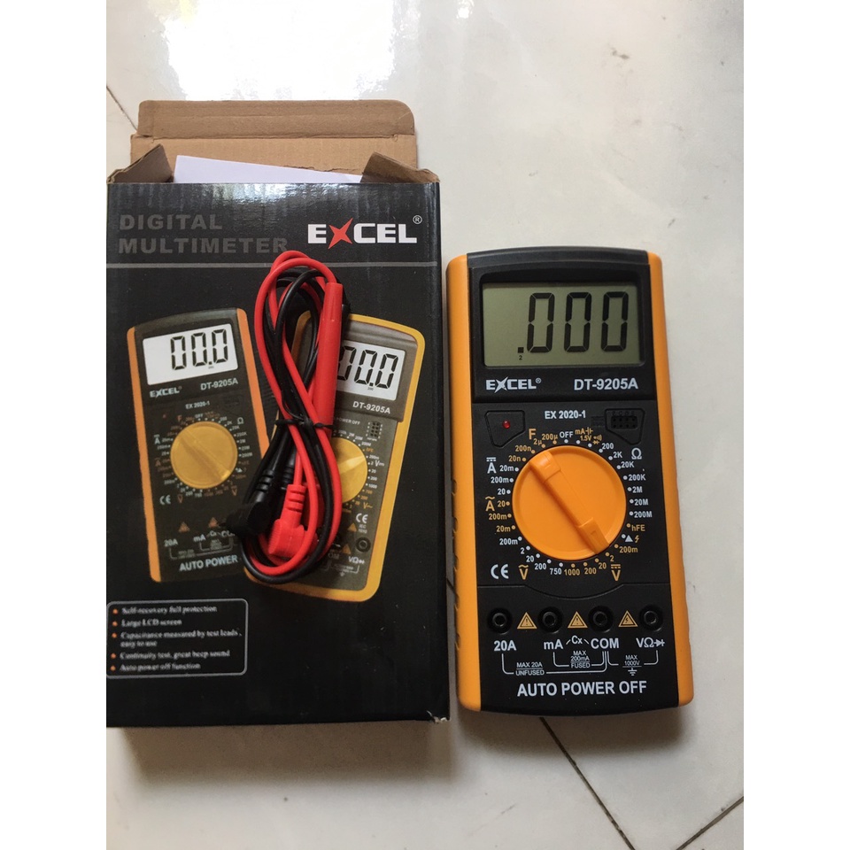 Đồng hồ đo vạn năng cho kỹ thuật EXCEL DT9205A (Mẫu mới 2020-2021) Cho thợ sửa chữa điện tử ...