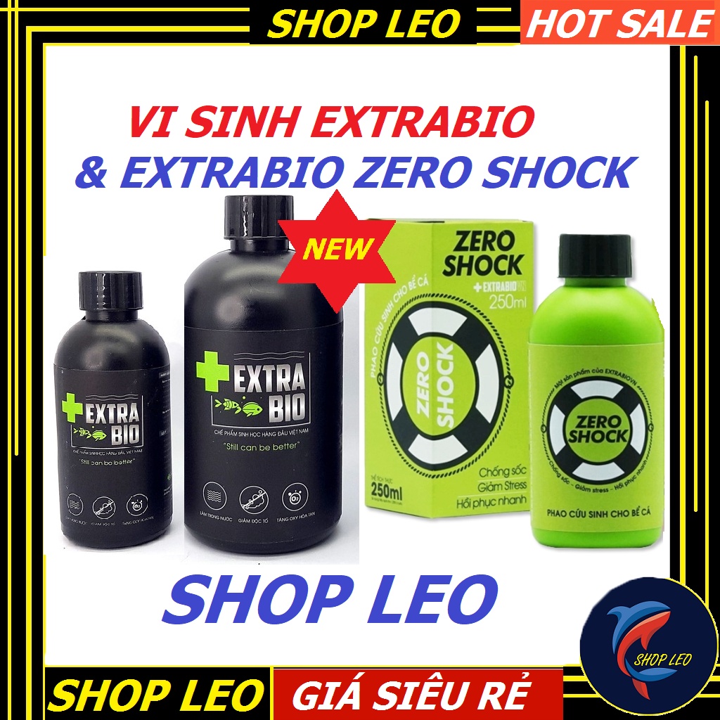 Vi sinh Extra Bio và Zero Shock- giúp làm trong nước, giảm độc tố và cân bằng PH,Chống Sốc, Giảm ...
