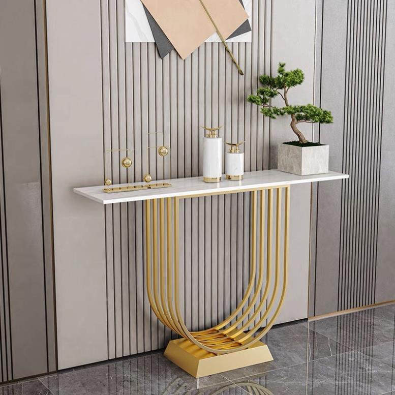 Kệ đứng console mặt đá vân mây cao cấp, khung chân 4 thanh kim loại ...