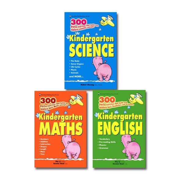 Sách - 300 Kindergarten English Math Science - bộ 3 cuốn | Shopee Việt Nam