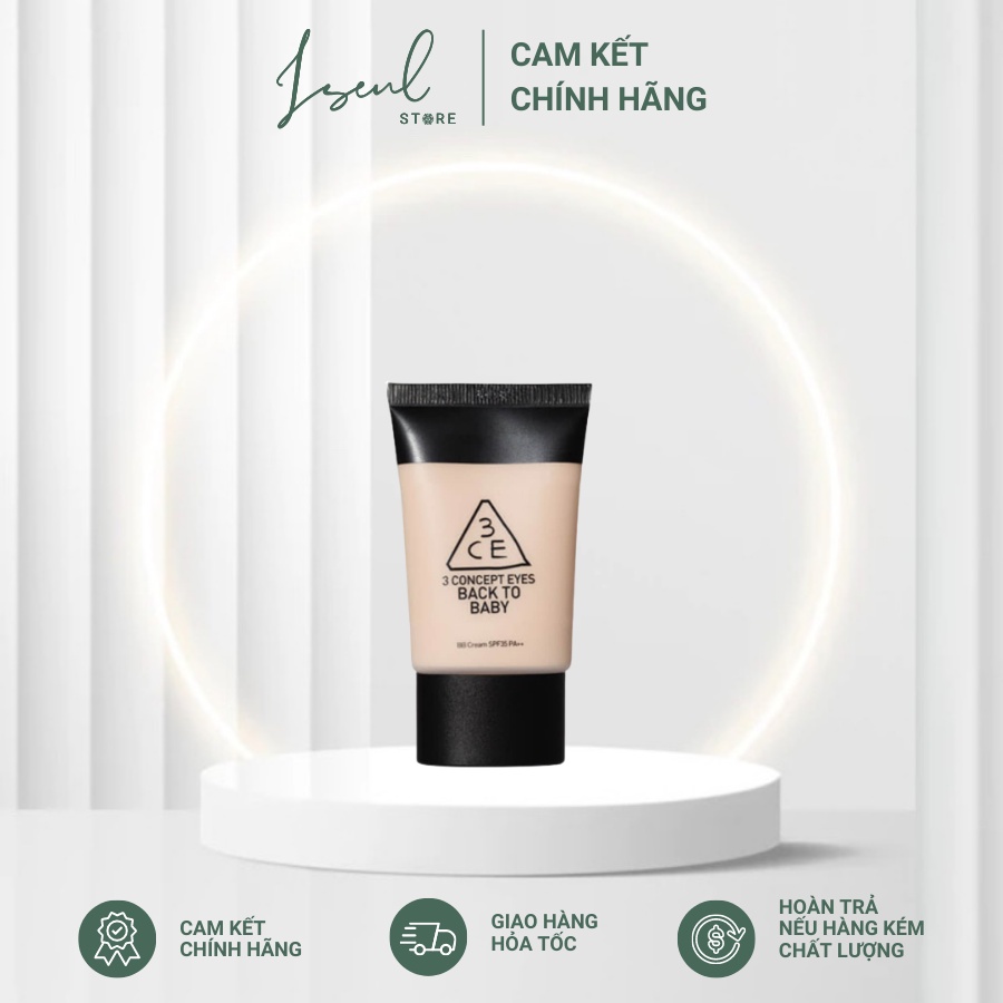 [CHÍNH HÃNG] Kem nền 3CE Back To Baby BB Cream SPF 35+++ | Shopee Việt Nam