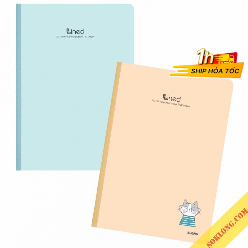 Vở Klong A4 may dán gáy 120 trang kẻ ngang VPPKLONG, sổ Klong MS 847 ...