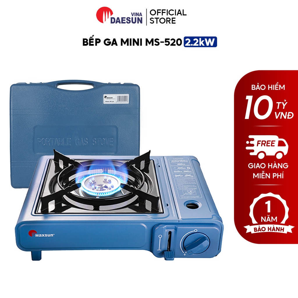 Bếp Ga Mini MS-520 - Công Suất 2200W | Phủ Sứ Cao Cấp | Bảo Hiểm Chống Nổ | Maxsun | Shopee Việt Nam