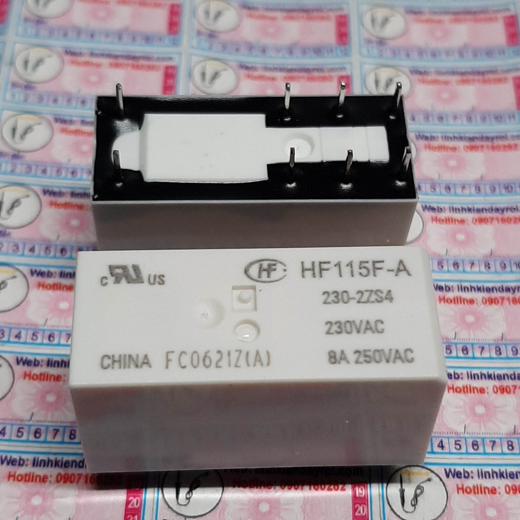 RELAY ROLE HF115F-A-230-2ZS4 HF/JQX-115F-230-2ZS4 8 chân 8A 250VAC cuộn dây 220VAC 12x15x30mm ...