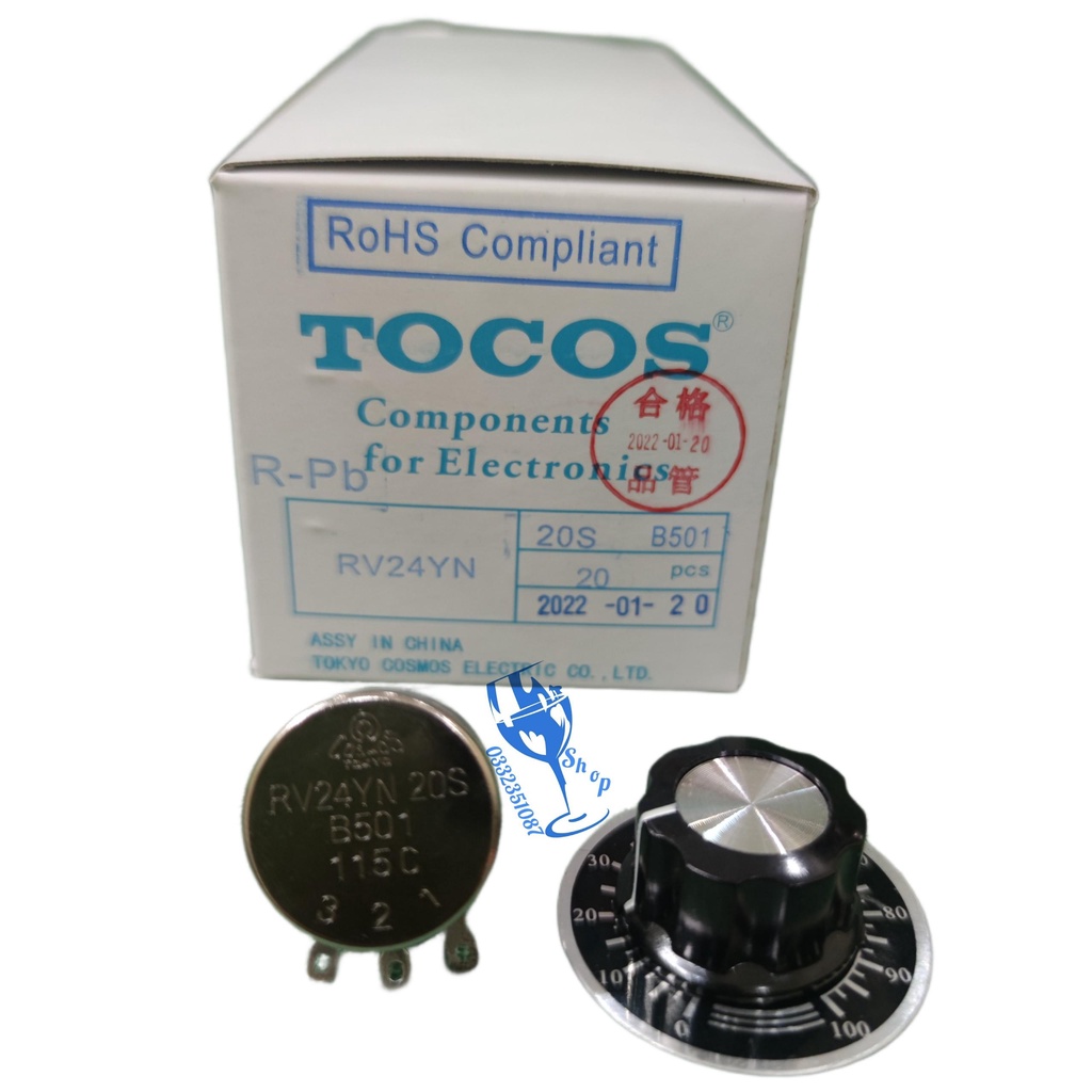 [Ảnh thật] Biến trở tocos Biến trở xoay Chiết áp tocos RV24YN 20S 500R ...